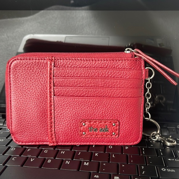 The Sak | Bags | The Sak Burgundyred Leather Zip Around Card Key Holder ...